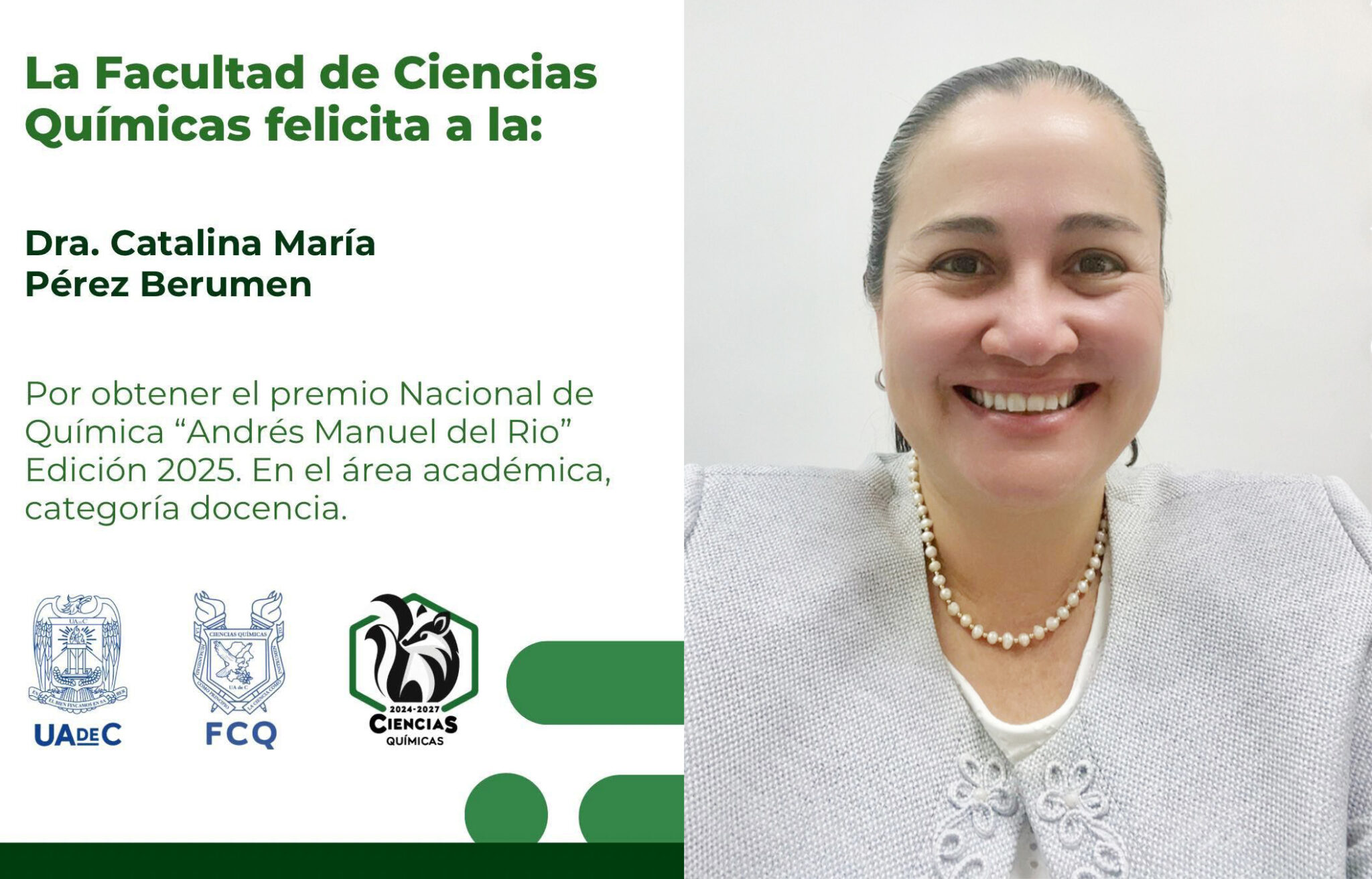 Recibirá la Dra. Catalina María Pérez Berumen el Premio Nacional de ...